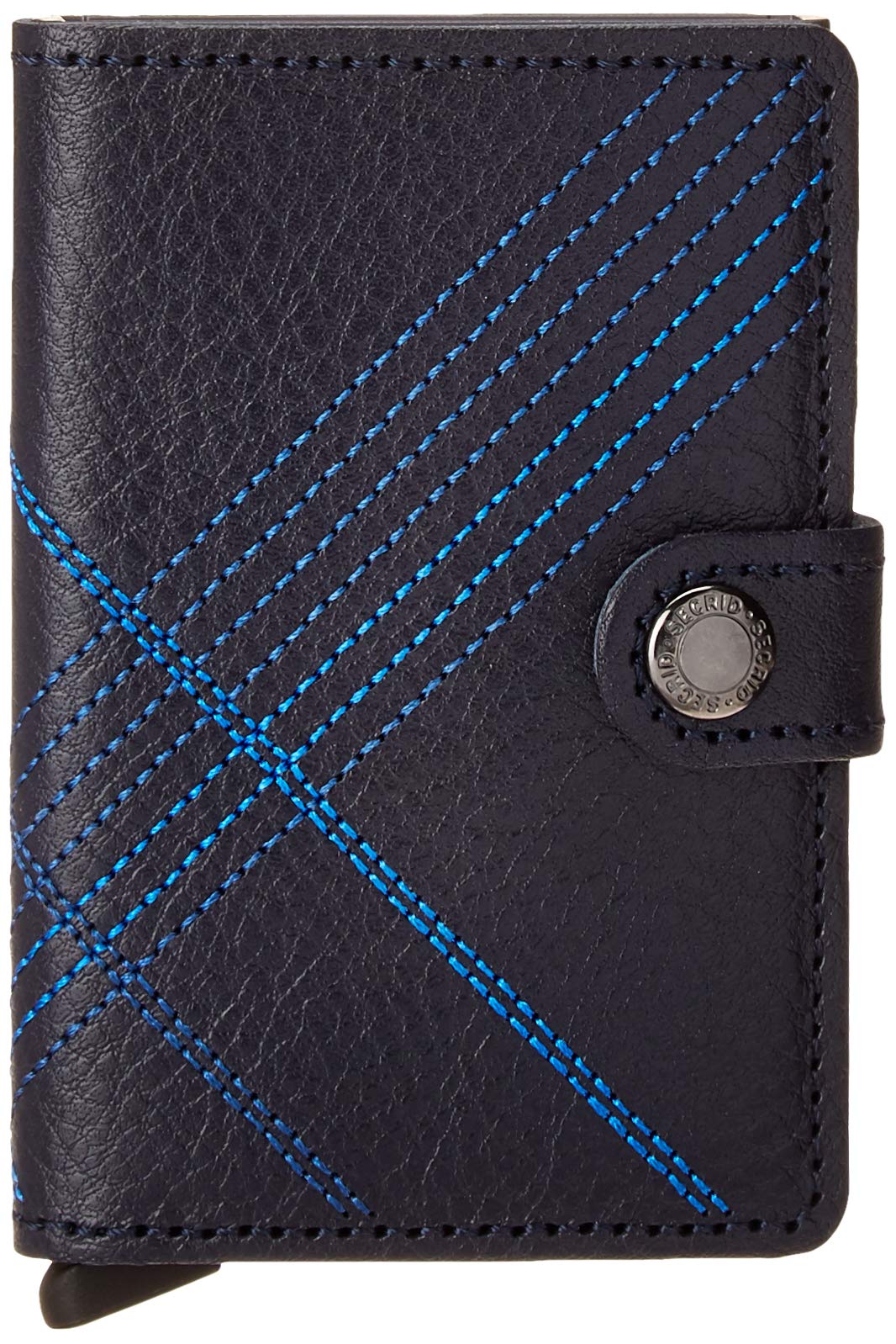 SECRID - Mini Wallet Stitch Embroidered Vegetable-Tanned leather (Magnolia Petrolio)