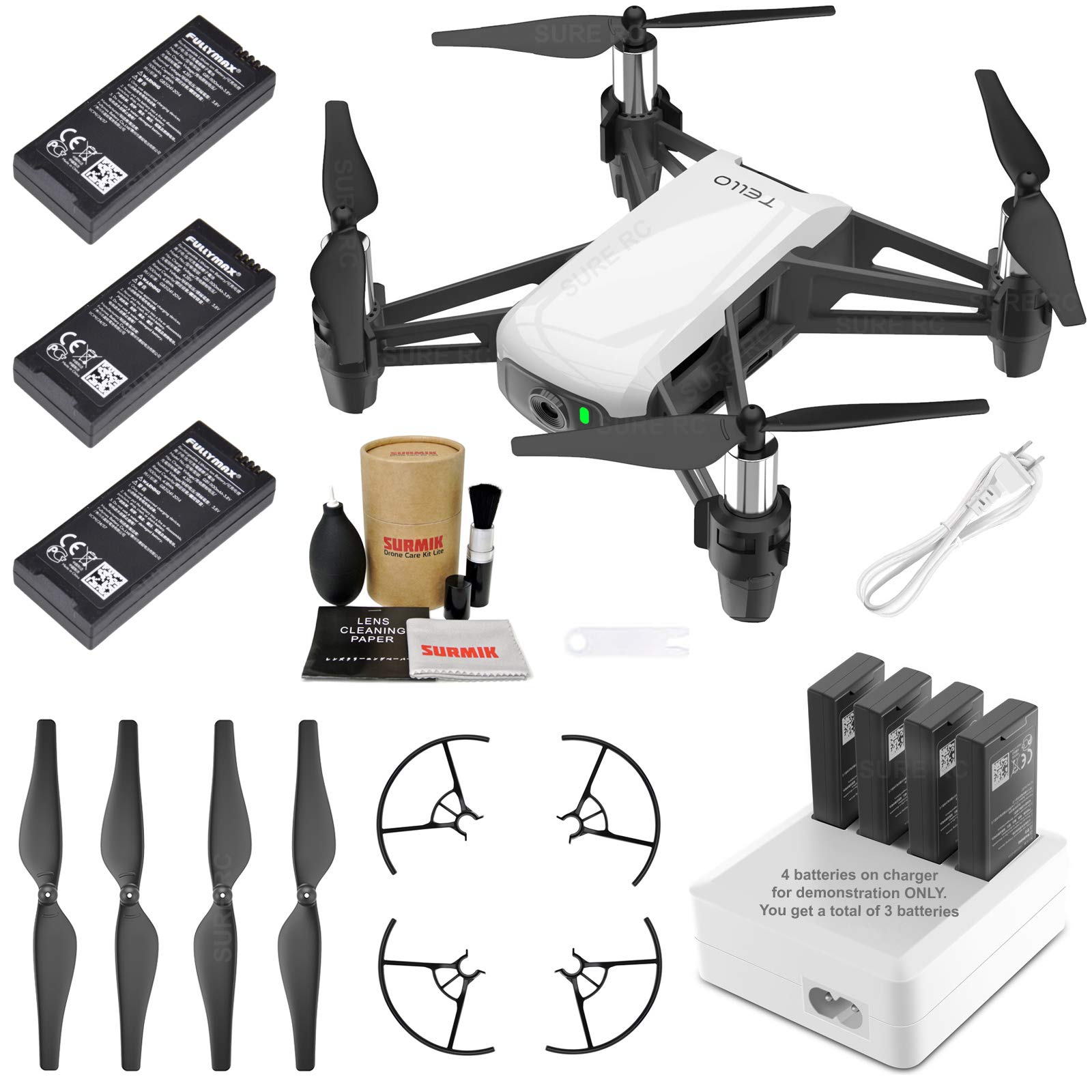 Tello Drone Quadcopter Elite Combo with 3 Batteries, 4 Port Charger and More