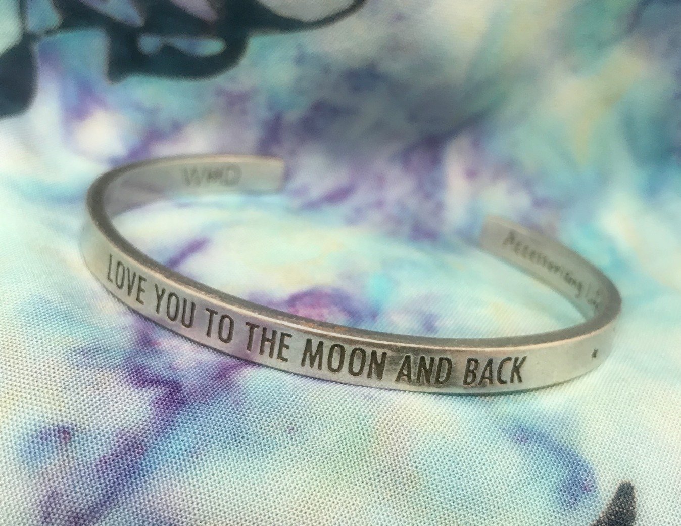 Quotable Cuffs Love You to the Moon and Back - Gift for Mom or Wife, or for Daughter or Best Friend by Whitney Howard Designs