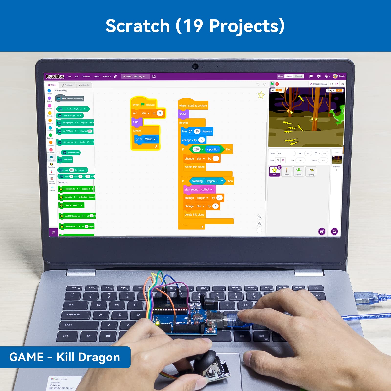 SunFounder Project Complete Starter kit Compatible with Arduino UNO R3 Arduino IDE/Scratch Coding with 42 Detailed Online Tutorials