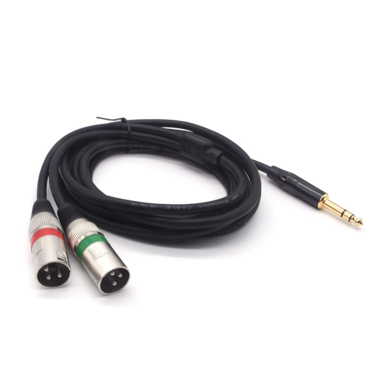SiYear 10FT 6.35mm (1/4inch) TRS Male Plug to 2 Dual XLR Male Stereo Unbalanced Y Splitter Patch Microphone Cable Cord (3M)