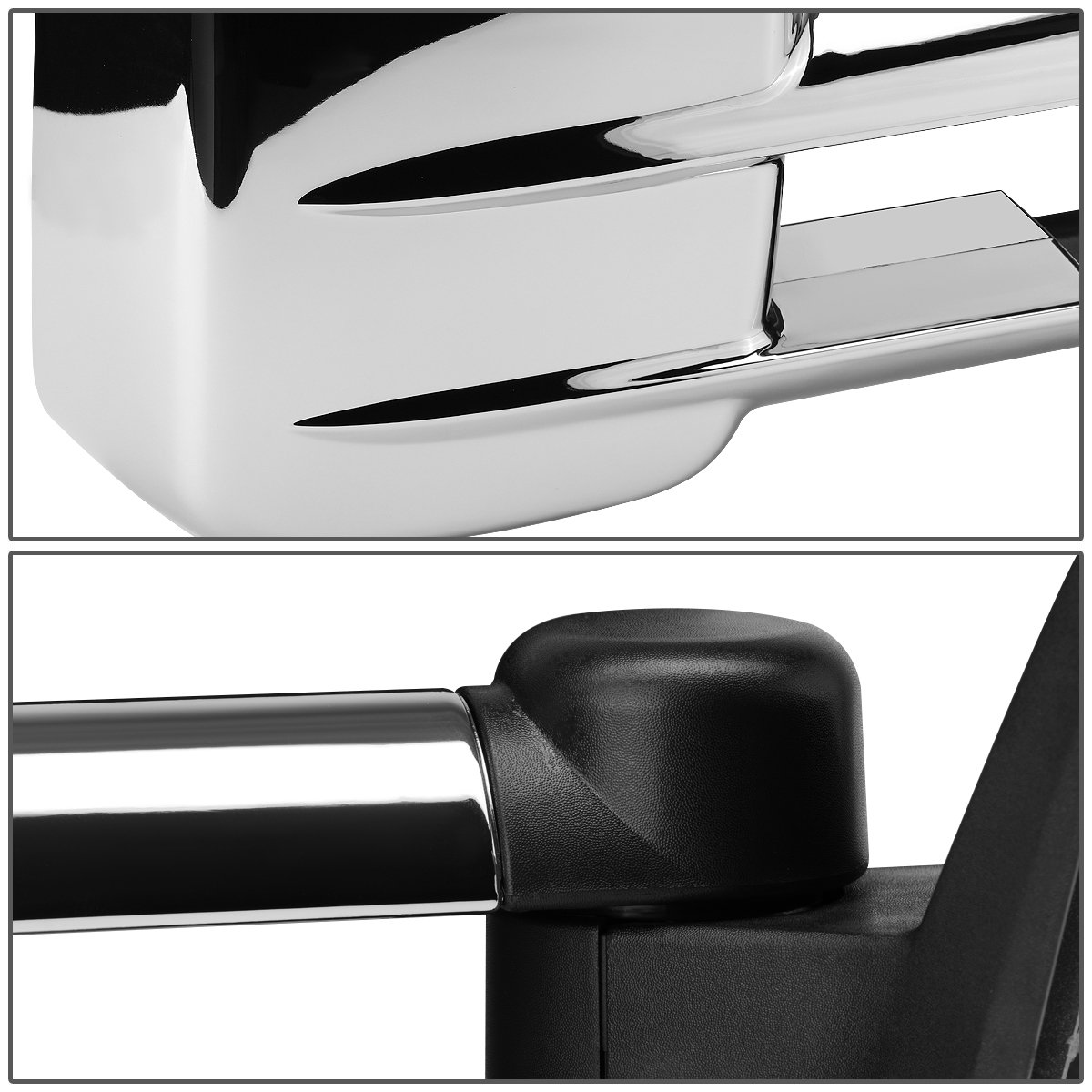Rear View Side Towing Mirrors - Manual Telescoping | Manual Folding | Manual Adjustment - Compatible with Ford F150 (Standard/Extended Cab) Heritage F250 97-04, Driver and Passenger Side, Black
