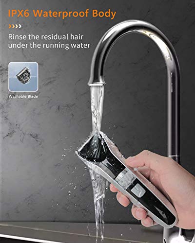 Waterproof Cordless Beard Trimmer Hair Clippers for Men,All-In-One Professional Beard Trimmer for Men with 39 Adjustable Cutting Lengths, Hair Trimmer with Lithium Battery, USB Charge(Sliver)
