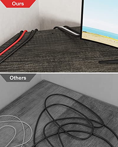 Teraves Modern L Shaped Desk with Shelves,54.21" Computer Desk/Gaming Desk for Home Office,Corner Desk with Large Desktop (Black Oak+Black Frame, Small+4 Tier Shelves)
