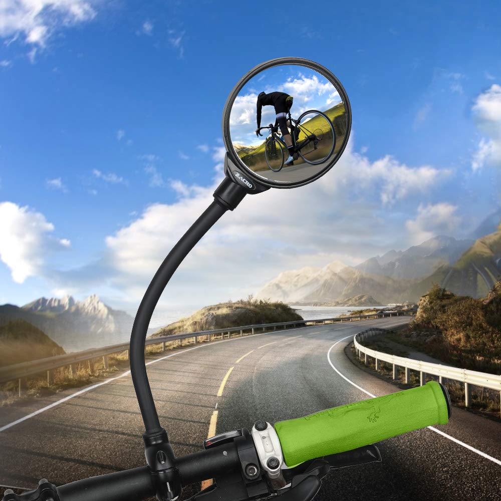 Zacro Bike Mirror - 1 Pcs 360° Adjustable Bicycle Mirrors for Handlebar End, Rotatable Mirror Universal with Wide Angle Rear View Mirrors Glasses for Mountain Road Bike