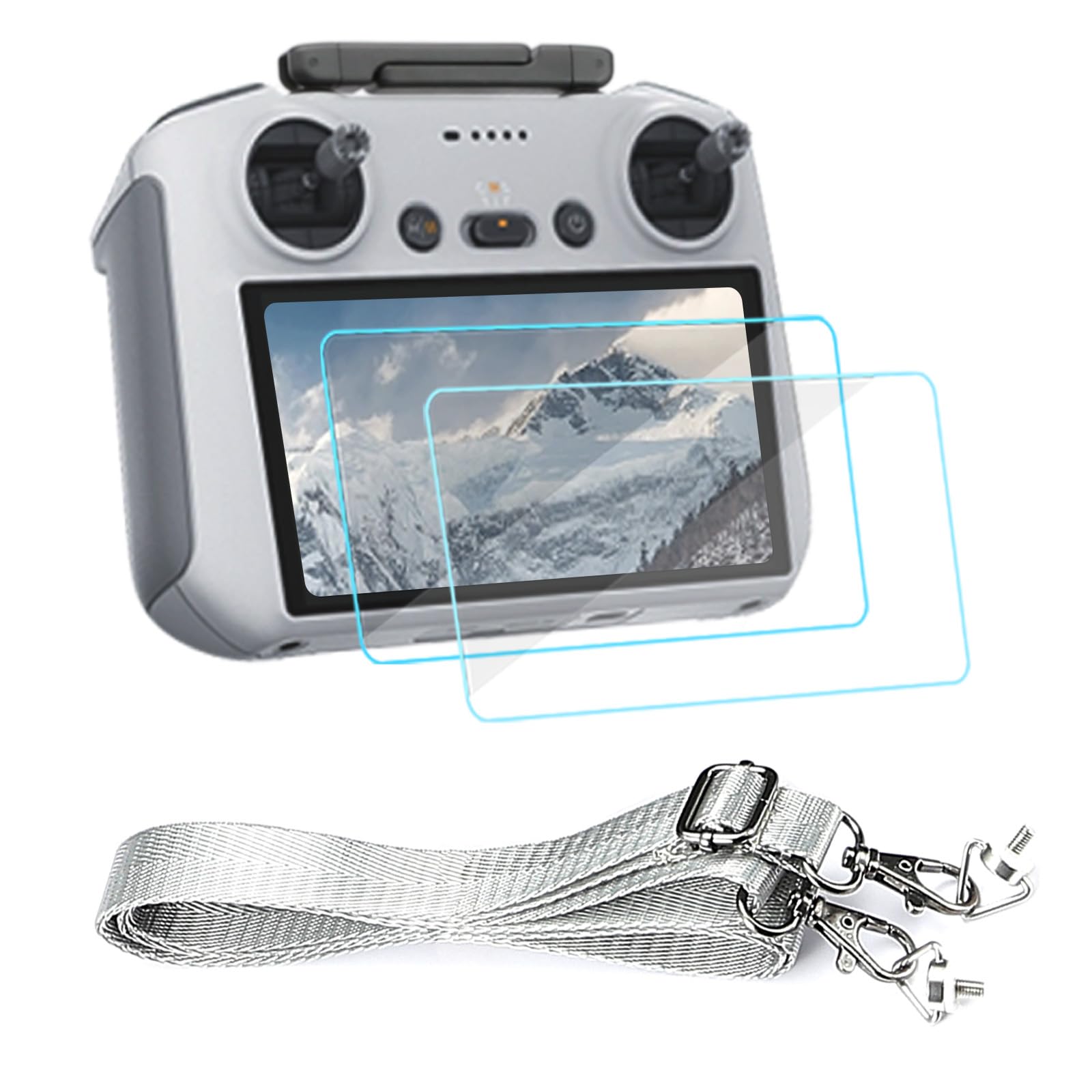 RAIACE Lanyard Strap Compatible with DJI Mini 3 Pro/Air 3 /Air 2s DJI RC 2/RC-N2 Controller Accessories, HD Tempered Film (2 PCS) for DJI Air 3 RC 2/Mini 3 Pro/Mini 3/Air 2S/Mavic 3 Pro Remote Screen
