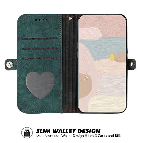 WATSKY for Oppo A57/REALME V23/A77 5G/A57E 4G/A57S 4G/A77 4G/1+Nord N20 SE 4G Contrast Flip Phone Case Dark Green