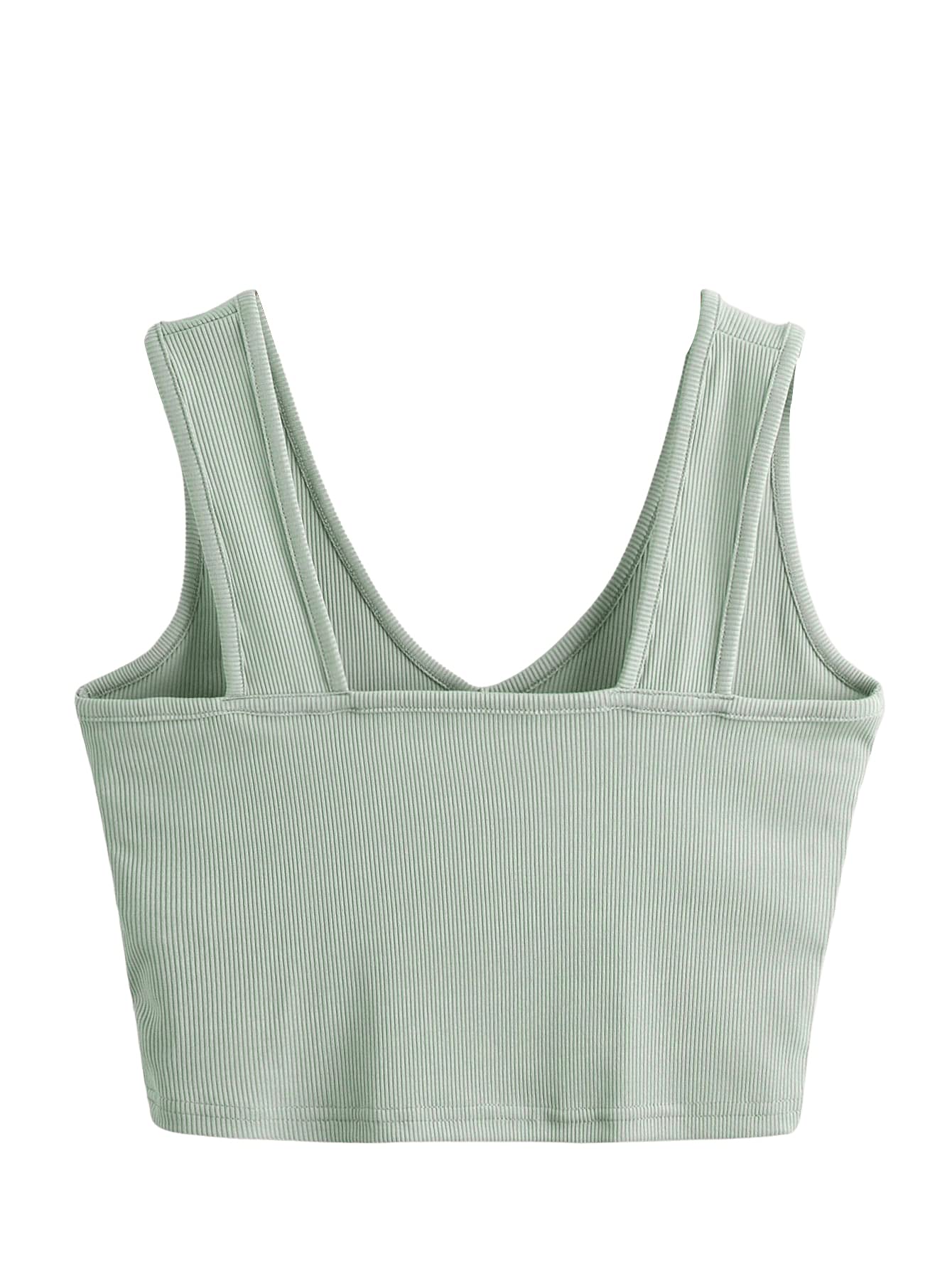 SweatyRocks Women's Sleeveless Casual Ribbed Knit Shirt Basic Crop Tank Top Brown S