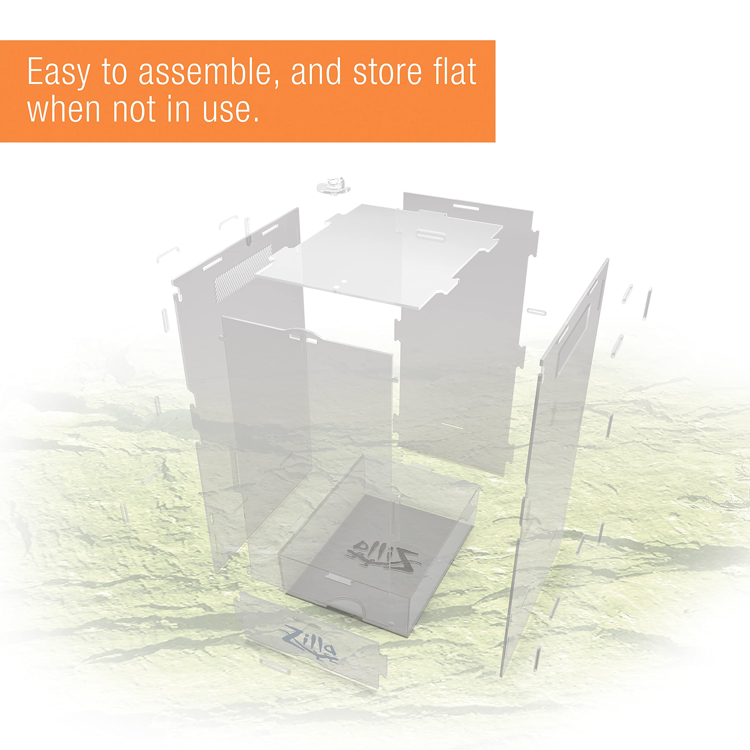 Zilla Micro Habitat Terrariums with Locking Latch Arboreal, Large