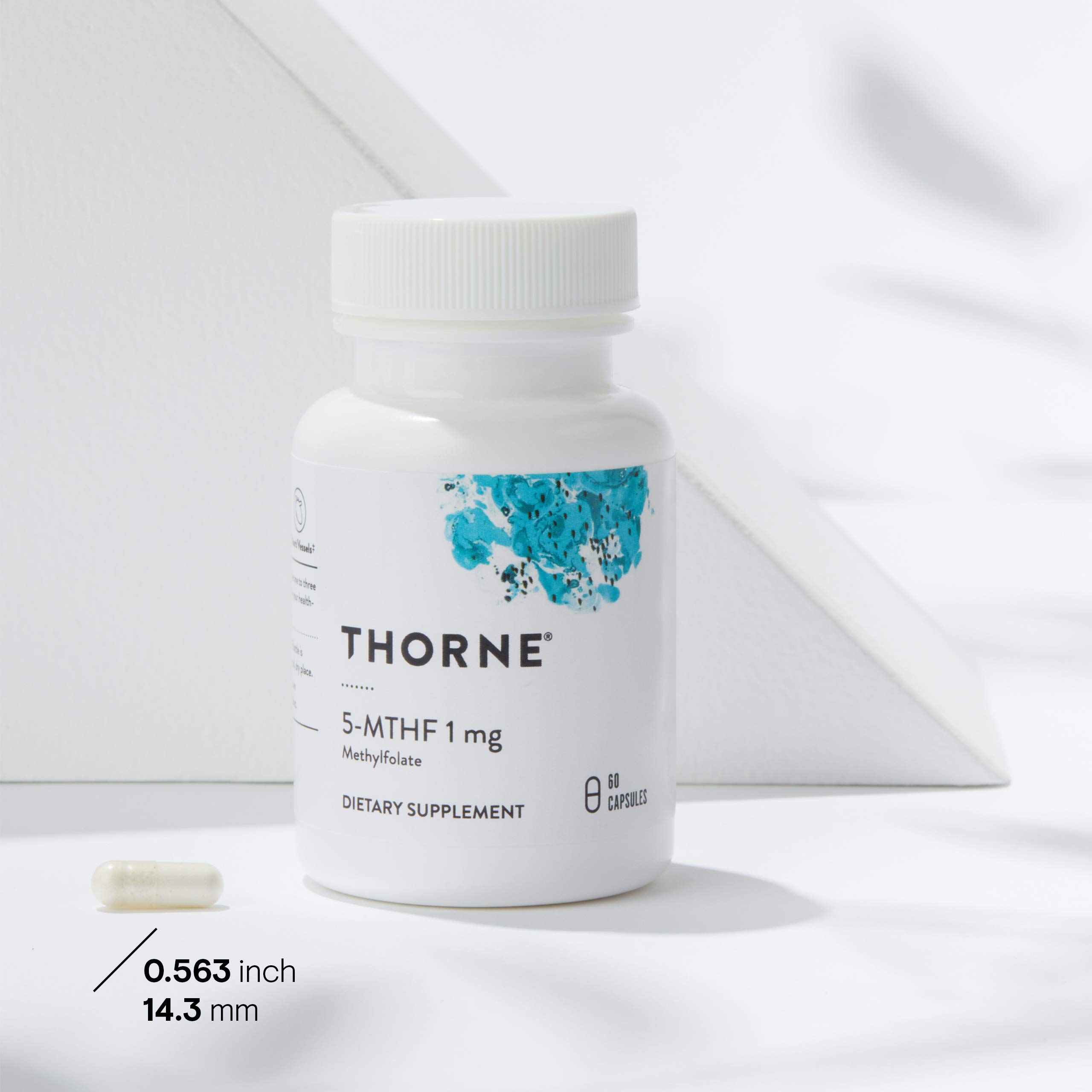 THORNE 5-MTHF - Methylfolate (Active B9 Folate) Supplement - Supports Cardiovascular Health, Fetal Development, Nerve Health, Methylation, and Homocysteine Levels - 60 Capsules - 5-MTHF 1mg