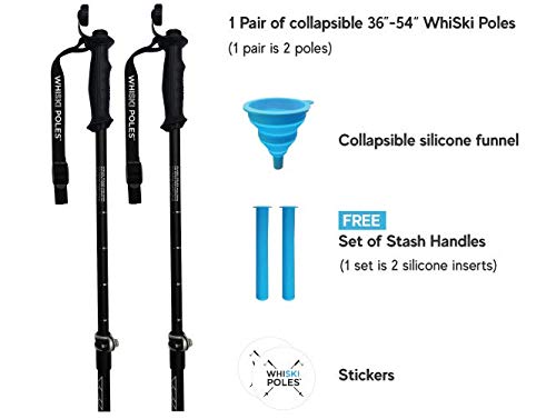SKI Pole Flask - WhiSki Poles 2.0 - Best Gift for Skiers - One Size Fits All w/Free Collapsible Funnel