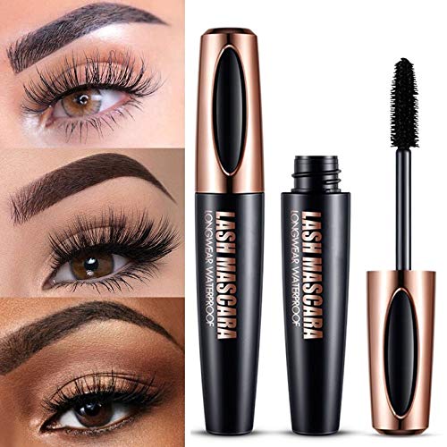 Tide brand tribe 4d Silk Fiber Mascara Waterproof And Easy To Dry Natural Soft Long Eyelash Makeup Mascara Black Thick Eyelash (Color : 02)