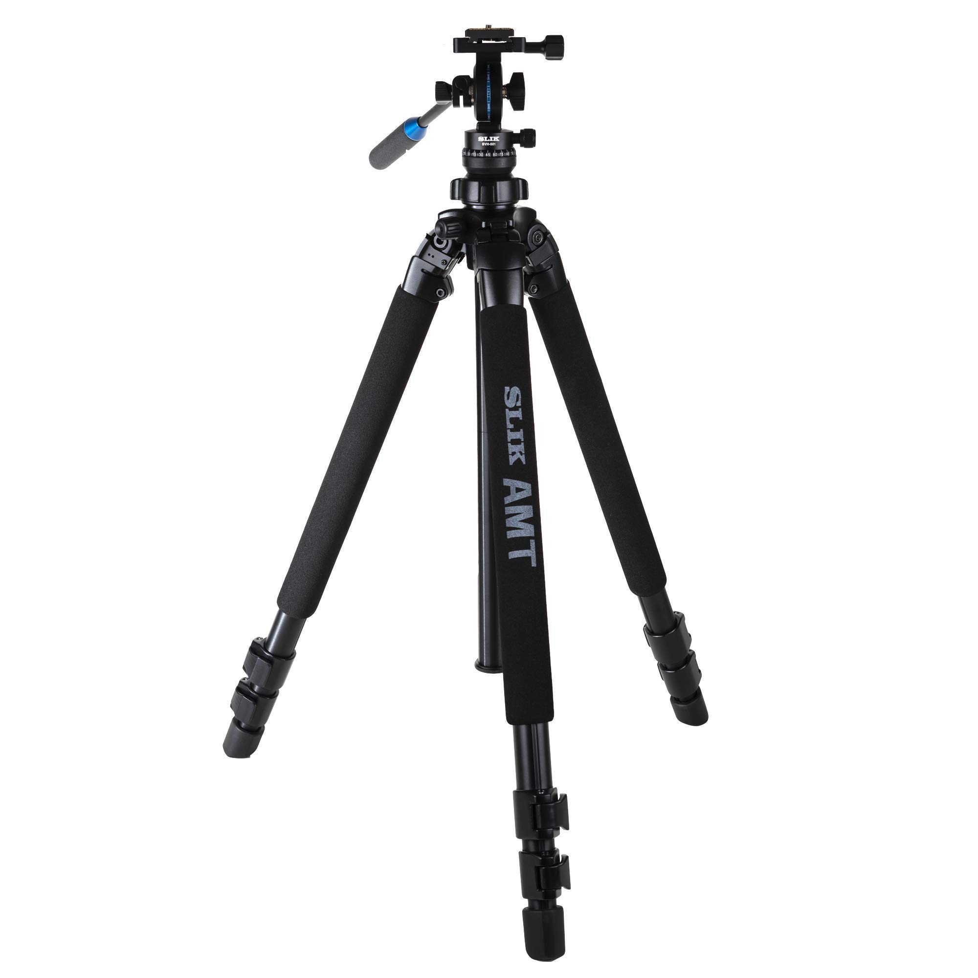 SLIK PRO 700SVH Aluminum Tripod with SVH-501 Compact Fluid Video Head for Mirrorless/DSLR Sony Nikon Canon Fuji Cameras and More - Black (613-352)