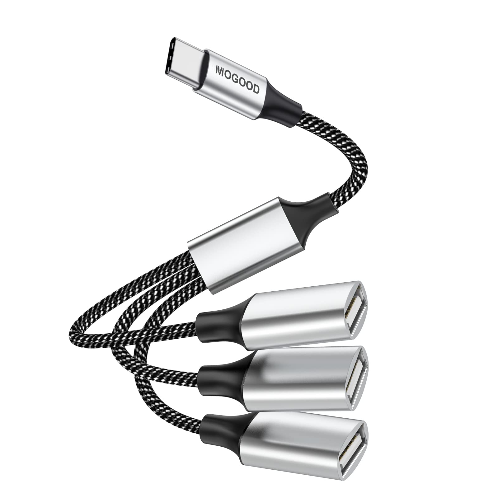 USB C Male to Three USB Female Cable,USB c Splitter to USB USB c Splitter Audio and Charging Type C to 3 Type A 2.0 Port Splitter Multi Hub for MacBook,iPad Pro Air,Microsoft Surface Go,PC,Laptop