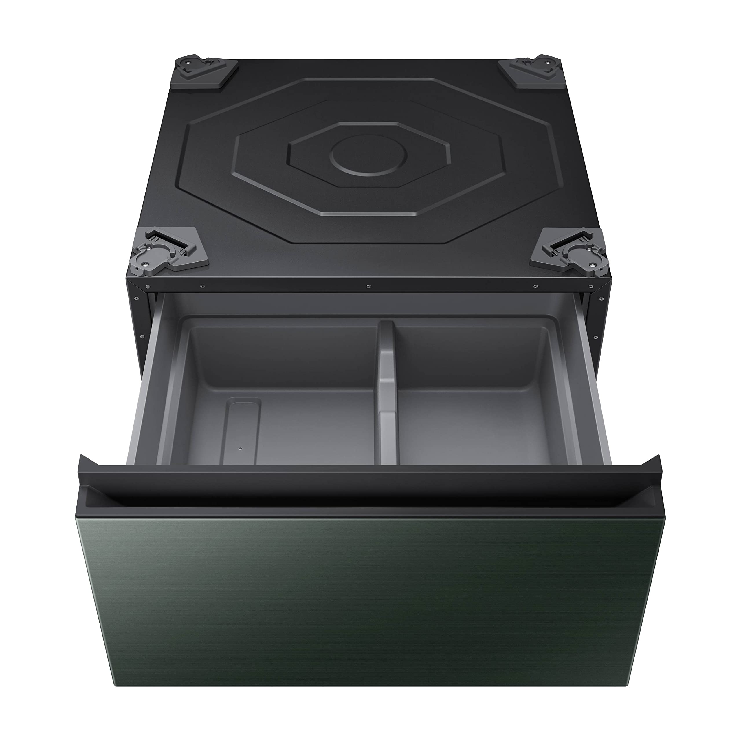 SAMSUNG 27-Inch Bespoke Front Load Washer Dryer Pedestal Stand w/ Pull Out Laundry Storage Drawer, WE502NG, Forest Green