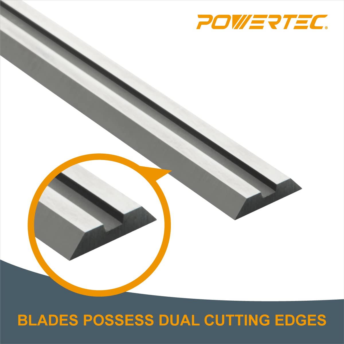 POWERTEC 128310 3-1/4-Inch Carbide Planer Blades for Bosch PA1202, Set of 2