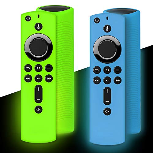 WEVOVE (2 pcs) Fire Stick Remote Cover Glow, Fire TV Stick Remote Cover Case, Shockproof Anti Slip Silicone Remote Case, Compatible with Fire TV Stick 4K Alexa Voice Remote Control