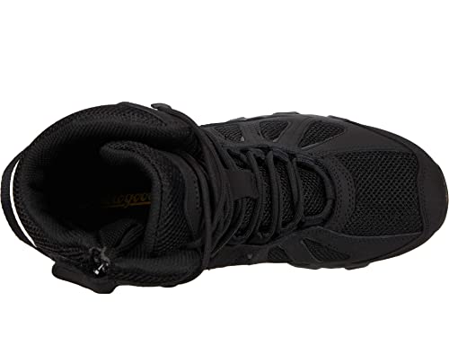 Thorogood Crosstrex 6 Waterproof Side-Zip Tactical Hiking Boots for Men - Lightweight Premium Leather and Breathable Nylon with BBP Membrane and Traction Outsole, Black/Grey - 14 W US