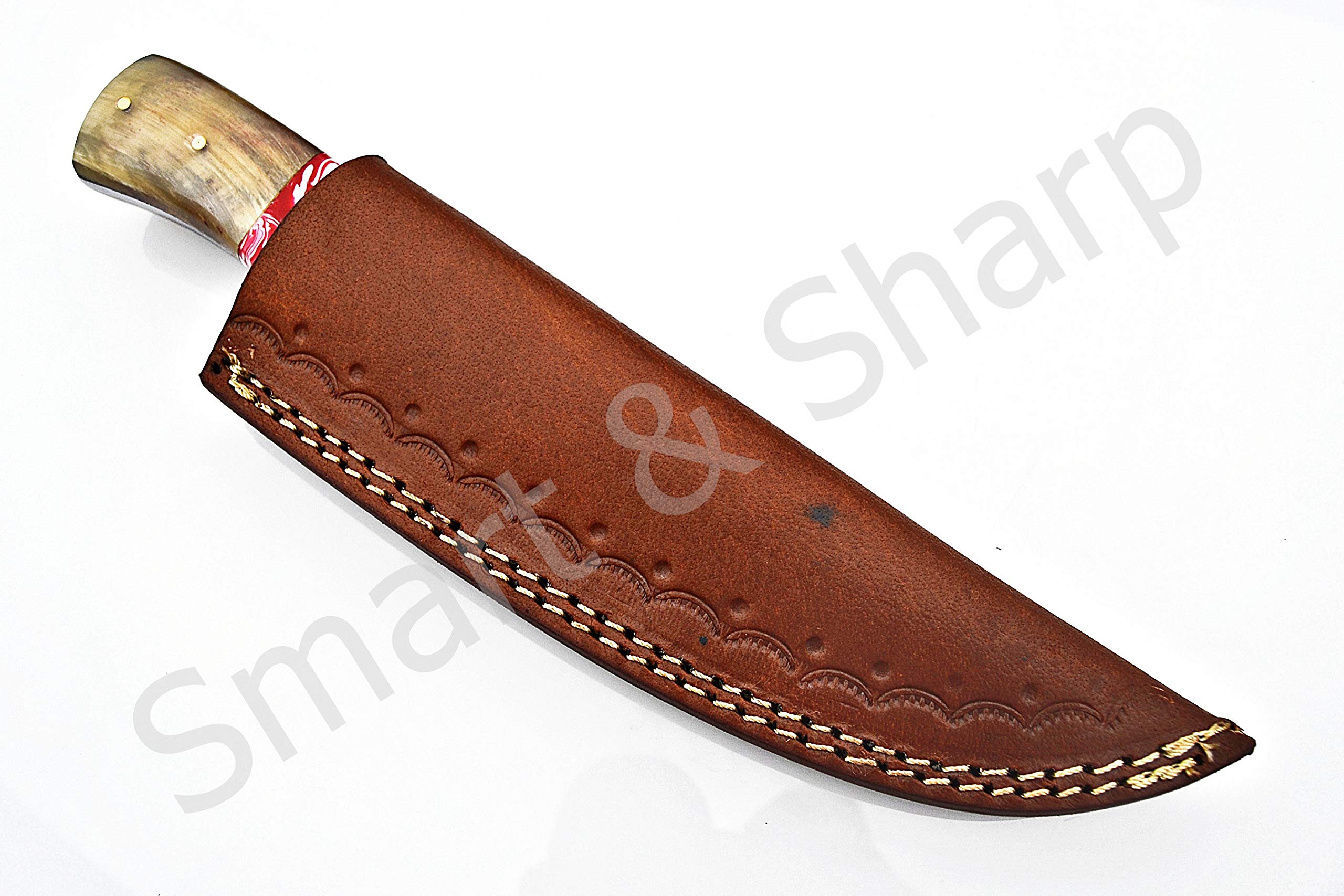 Smart & Sharp Custom Handmade Damascus Steel Hunting Knife/Skinning Knife AA-17236, 17237, 17238, 17239, 17240, 17241 and 17242 (Red & White Resin)