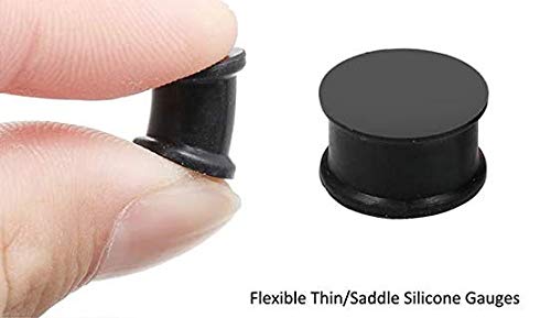 UJStyle 24pcs Silicone Plugs Tunnels Ear Gauges 8G-1 inch Multicolored Double Flared Saddle for Women Men Body Piercing Jewelry(8g(3mm))