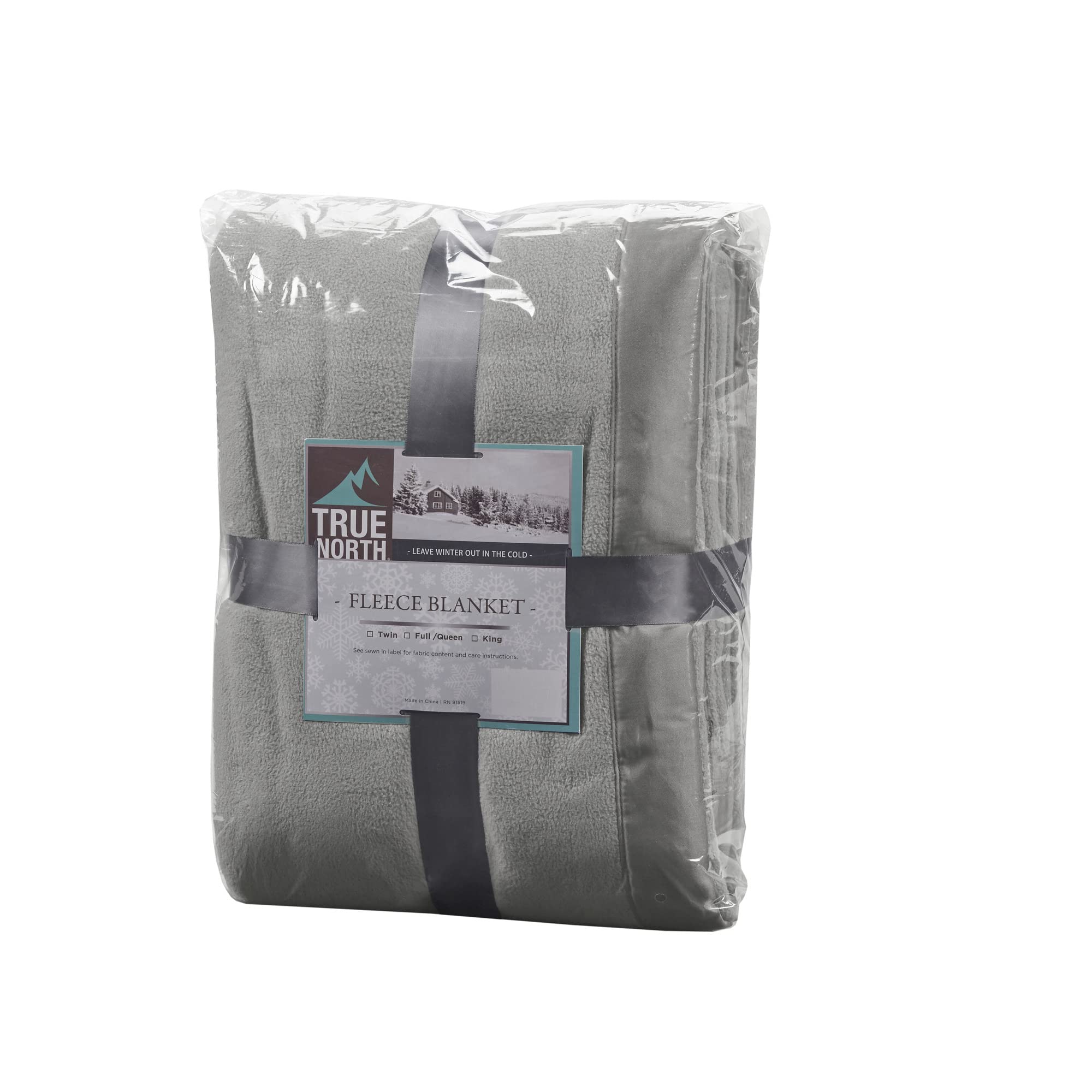 Sleep Philosophy True North Micro Fleece Luxury Premium Soft Cozy Mircofleece Blanket for Bed, Couch or Sofa, Full/Queen, Grey