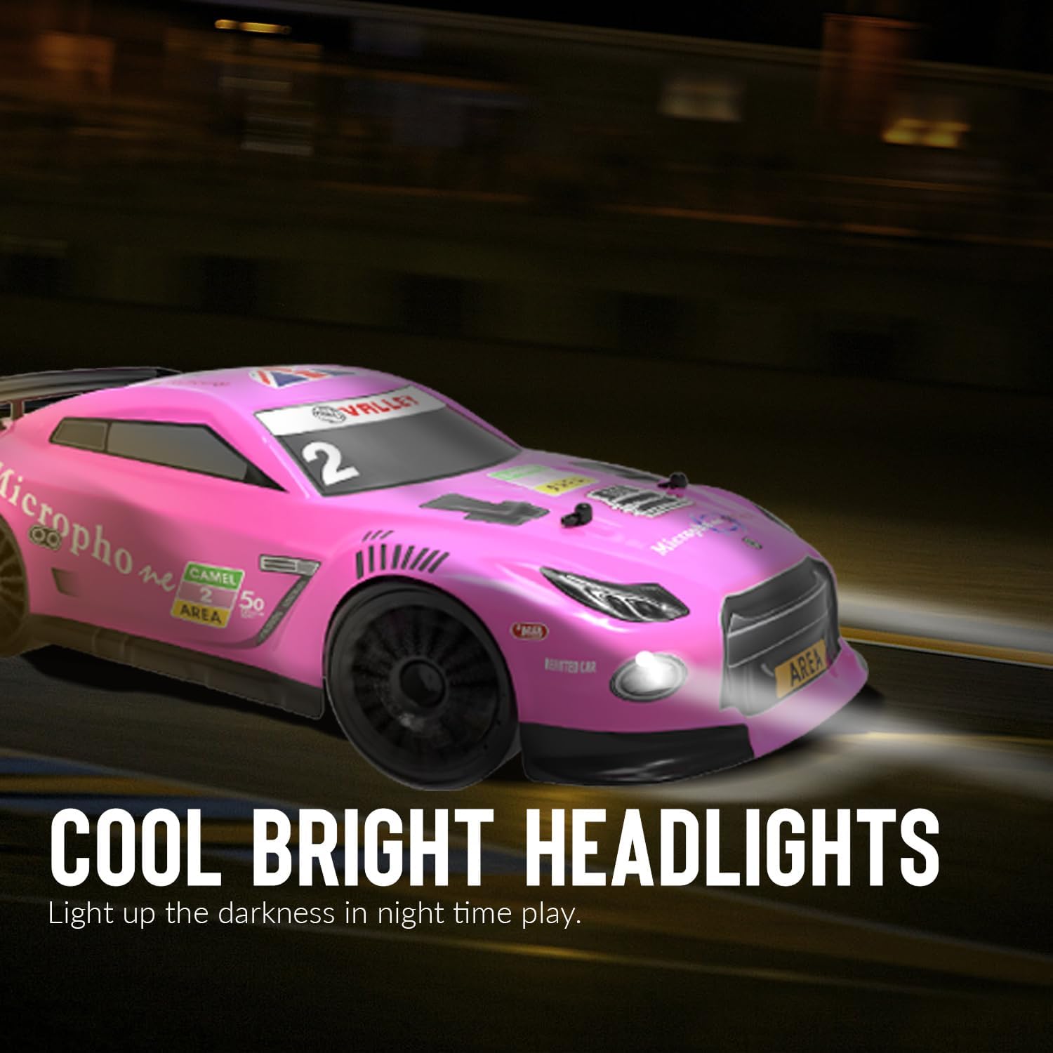 RACENT RC Drift Car - 1:14 Scale 4WD 15MPH Fasr Remote Control Toy for Boys Kids Adults with Drifting & Racing Tires, 2 Rechargeable Batteries (Pink)
