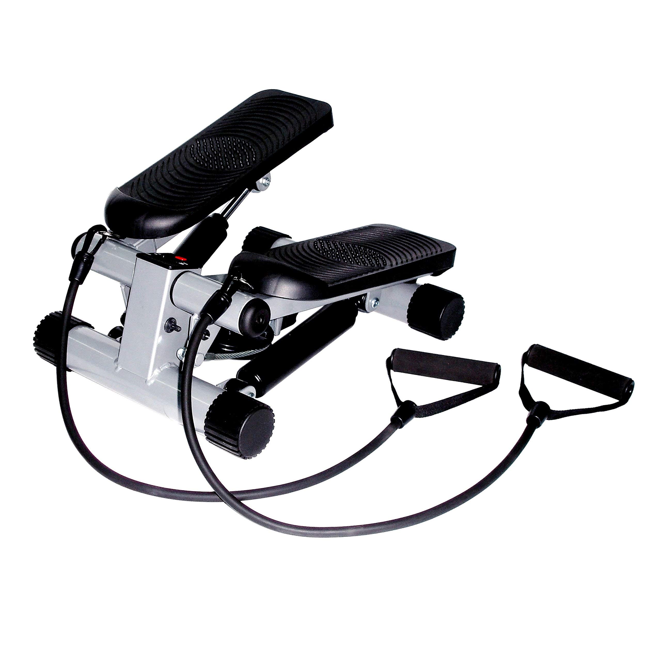 Sunny Health & Fitness Mini Stepper with Resistance Bands (Renewed)