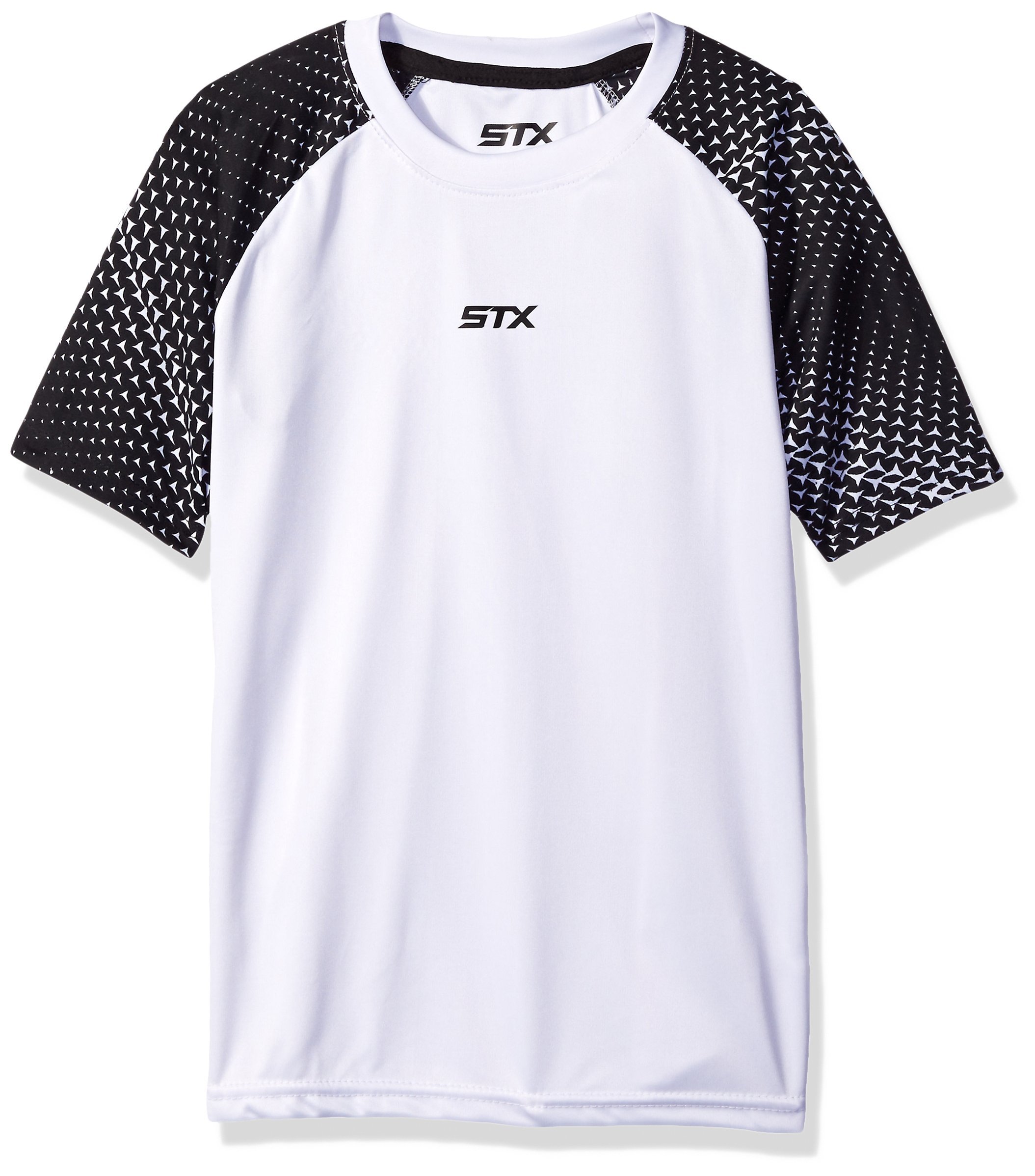 STX Boys' Athletic Performance Short Sleeve Tee Shirt, TT04-Charcoal/Orange, 7