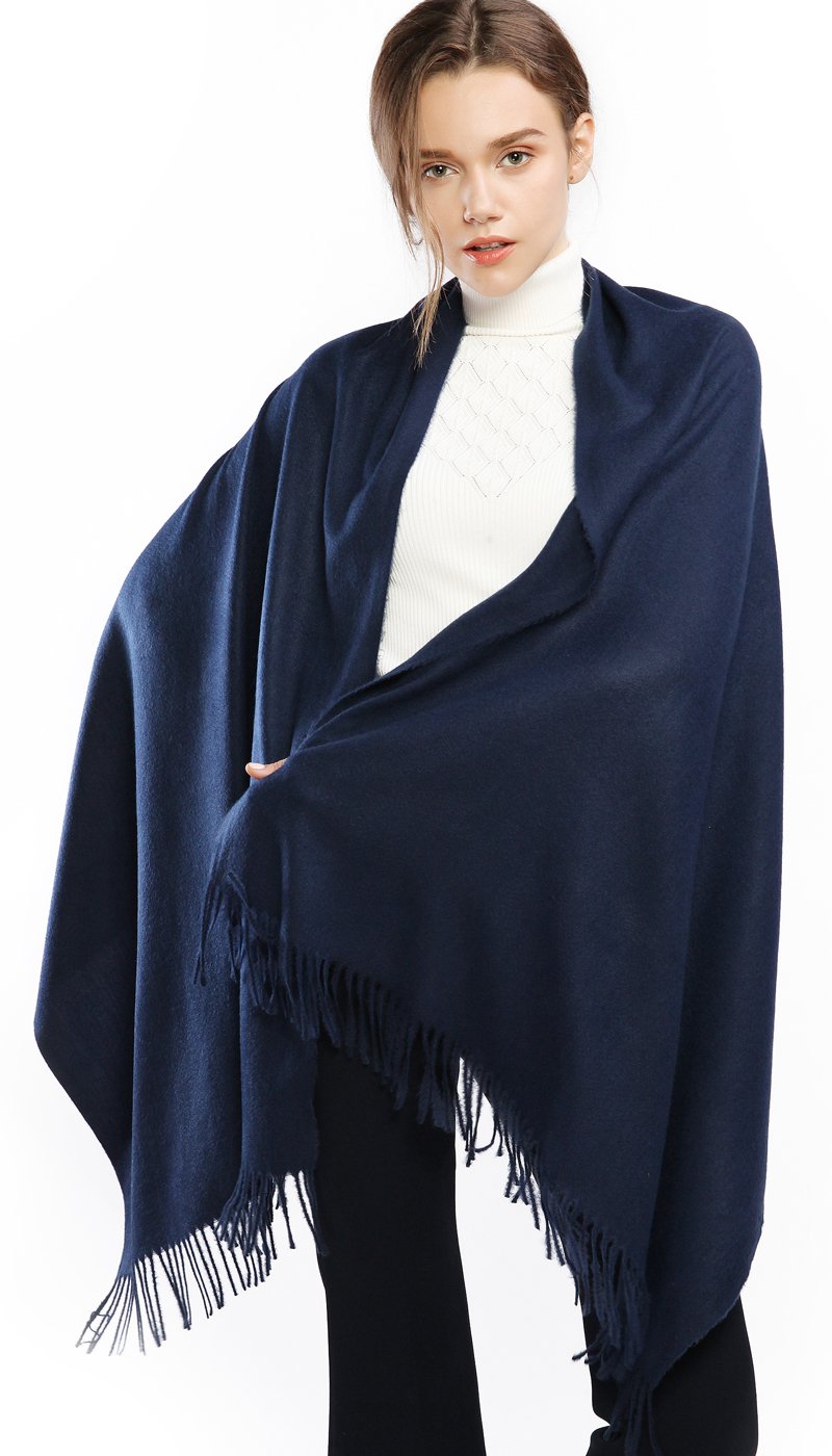 RIIQIICHY Scarfs for Women Fall Winter Navy Pashmina Shawls and Wraps for Evening Dresses Wedding Shawl Blanket Scarves