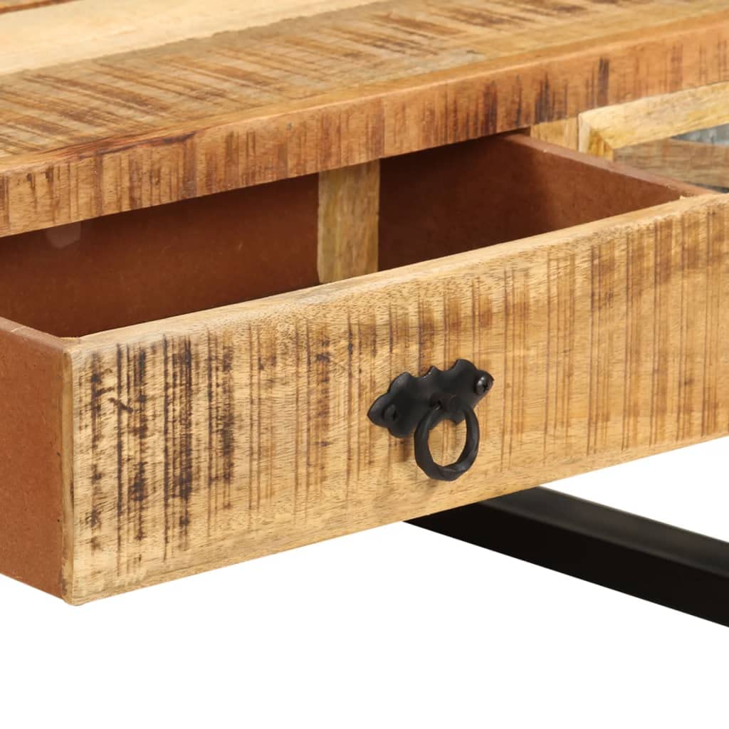 QJBSAVVA Coffee Table 43.3"x19.7"x15" Solid Mango Wood,Entrance Table Tray Tables Center Table Low Table Suitable for Meeting Rooms, Reception Rooms, Offices