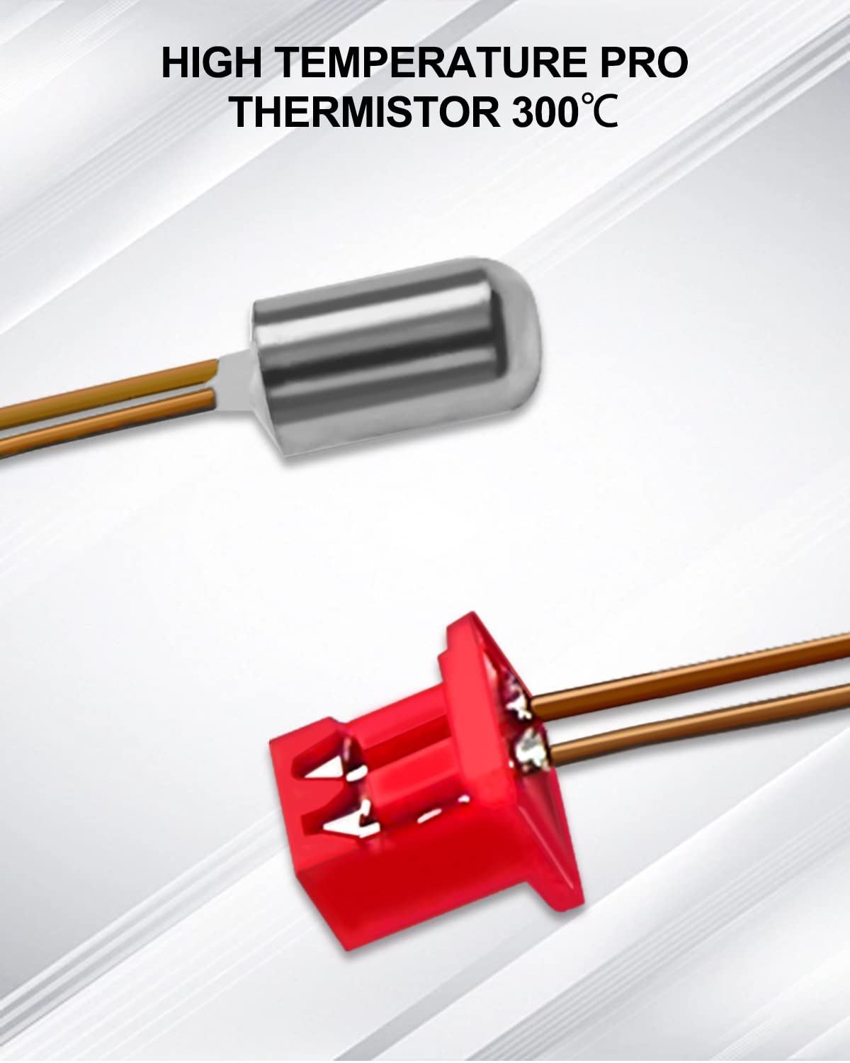 TIKSCIENCE Extruder Thermistor Temperature Sensor NTC 100K 3950 Fit for Sprite Extruder Pro FDM Ender 3 S1 CR10 Smart Pro Ender 3 SI Pro Sermoon V1 Pro 3D Printer, Red, 300℃
