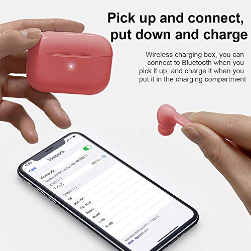SLuB Wireless Earbuds,Noise Cancelling Bluetooth 5.1 Deep Bass Earbuds,30H Playtime,IPX6 Waterproof Earphones,in-Ear Headphones with Mic,Touch Control and USB Charging Case for iPhone Android Pink