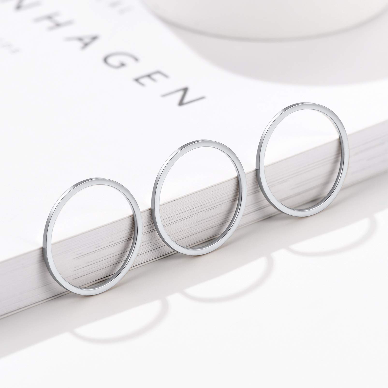 Size 10 Rings Pack Stack Rings Set Women Thumb Knuckle Midi Ring Bands Sets