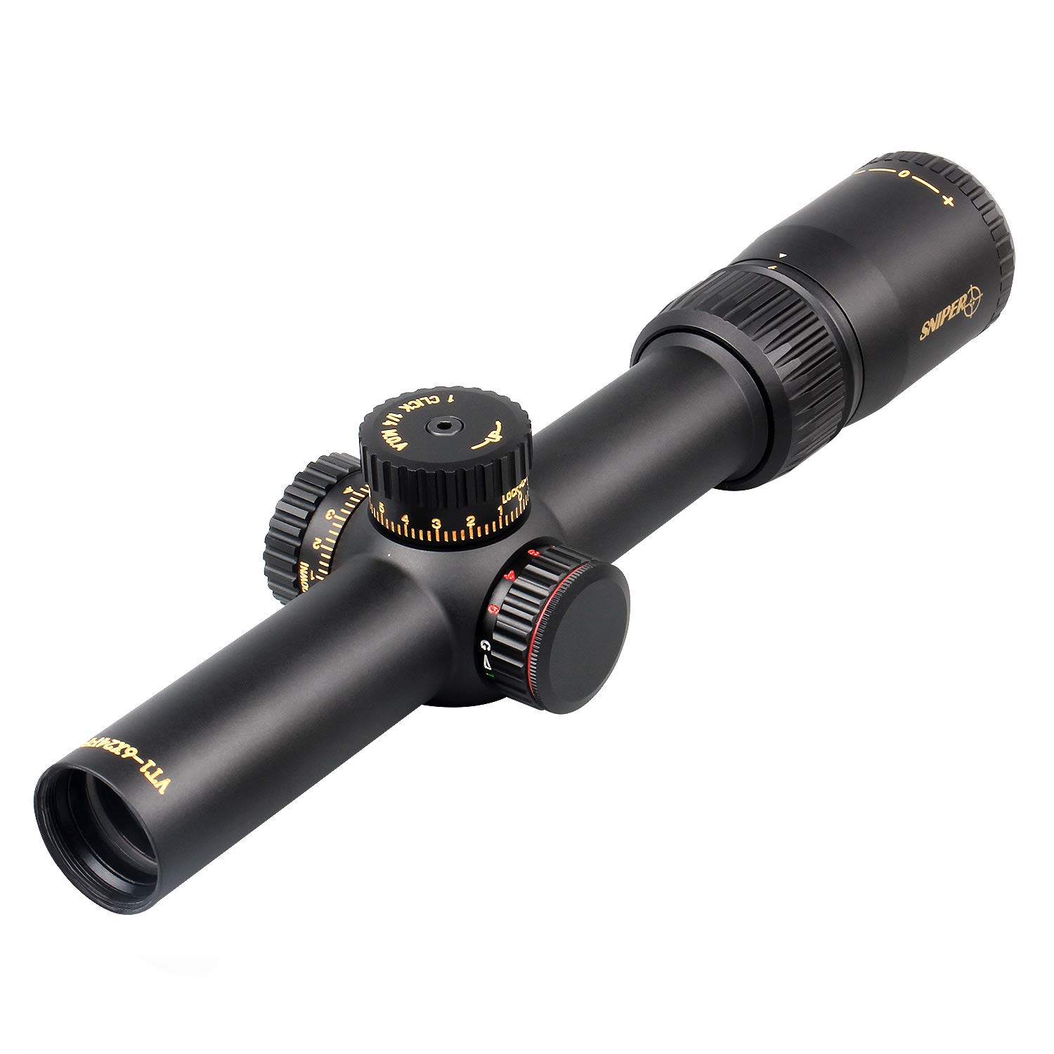 Sniper VT1-6X24FFP First Focal Plane Scope LPVO Rifle Scope with Red/Green Illuminated Reticle 30mm Tube