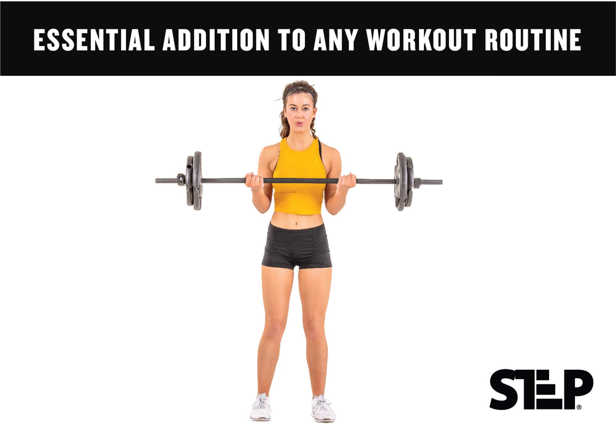 The Step Fitness Deluxe Barbell Weight Set, 60 lbs with Bar, Collars, and Weights