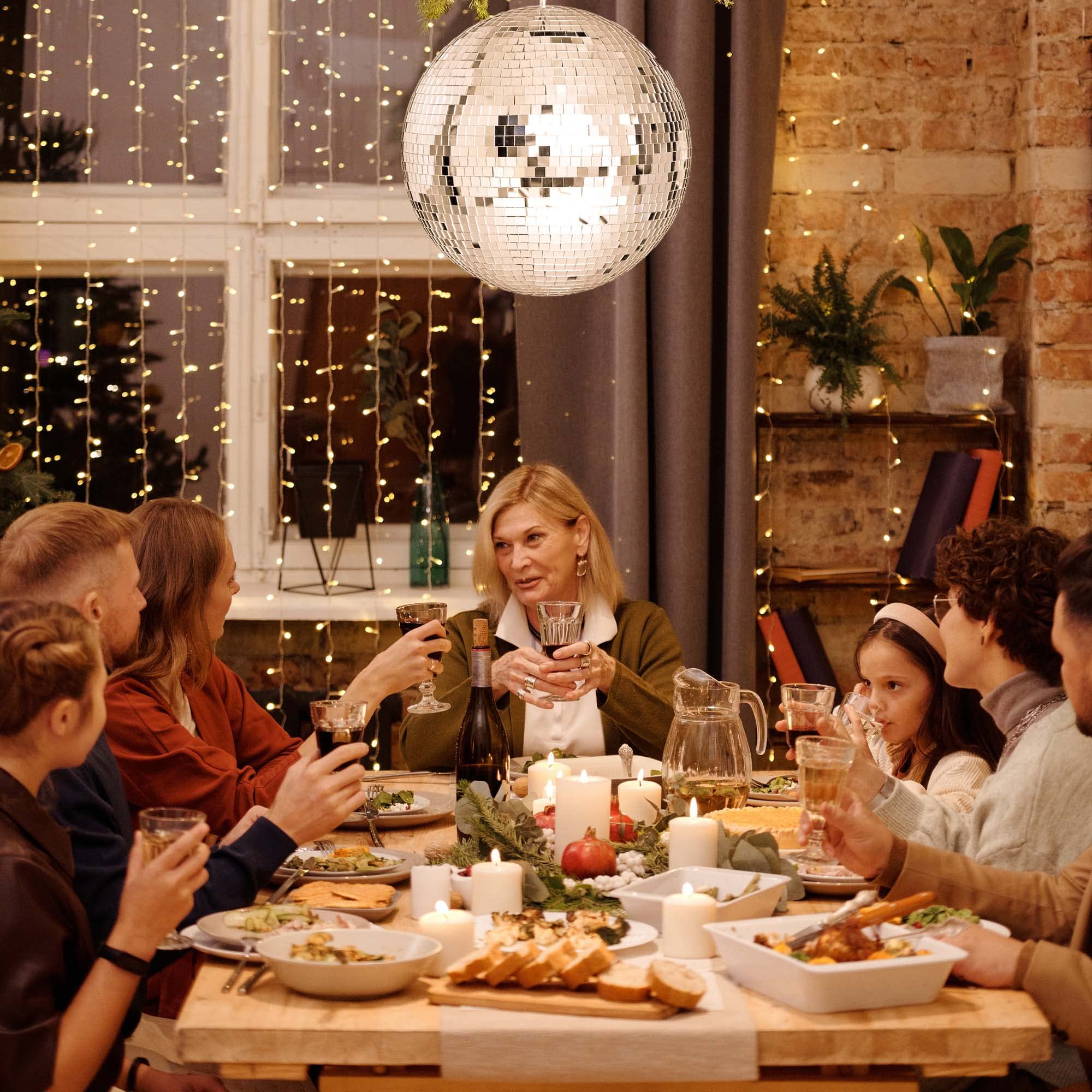 Yescom 12" Mirror Disco Ball w/ 6RPM Rotating Motor & 3W Multicolors LED Pinspot Spot Light Kit Home Party Club Lighting