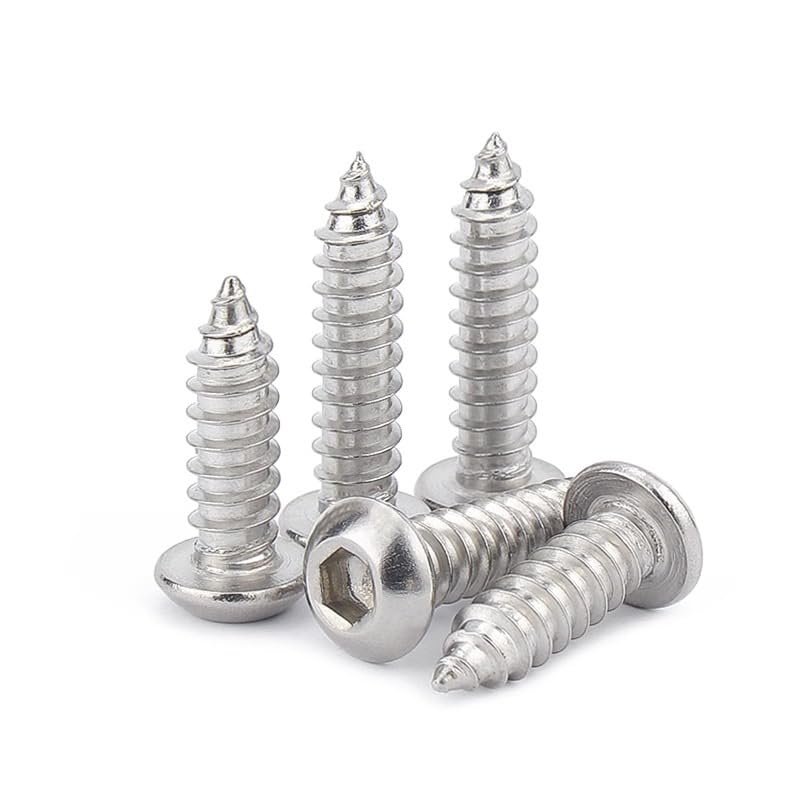 RAKTDA Hexagon Socket Screws 10pcs 304 Stainless Steel Round Head Hexagonal self-Tapping Mushroom Head Screws Umbrella Head Screws Wood Screws (Size : M5*12)