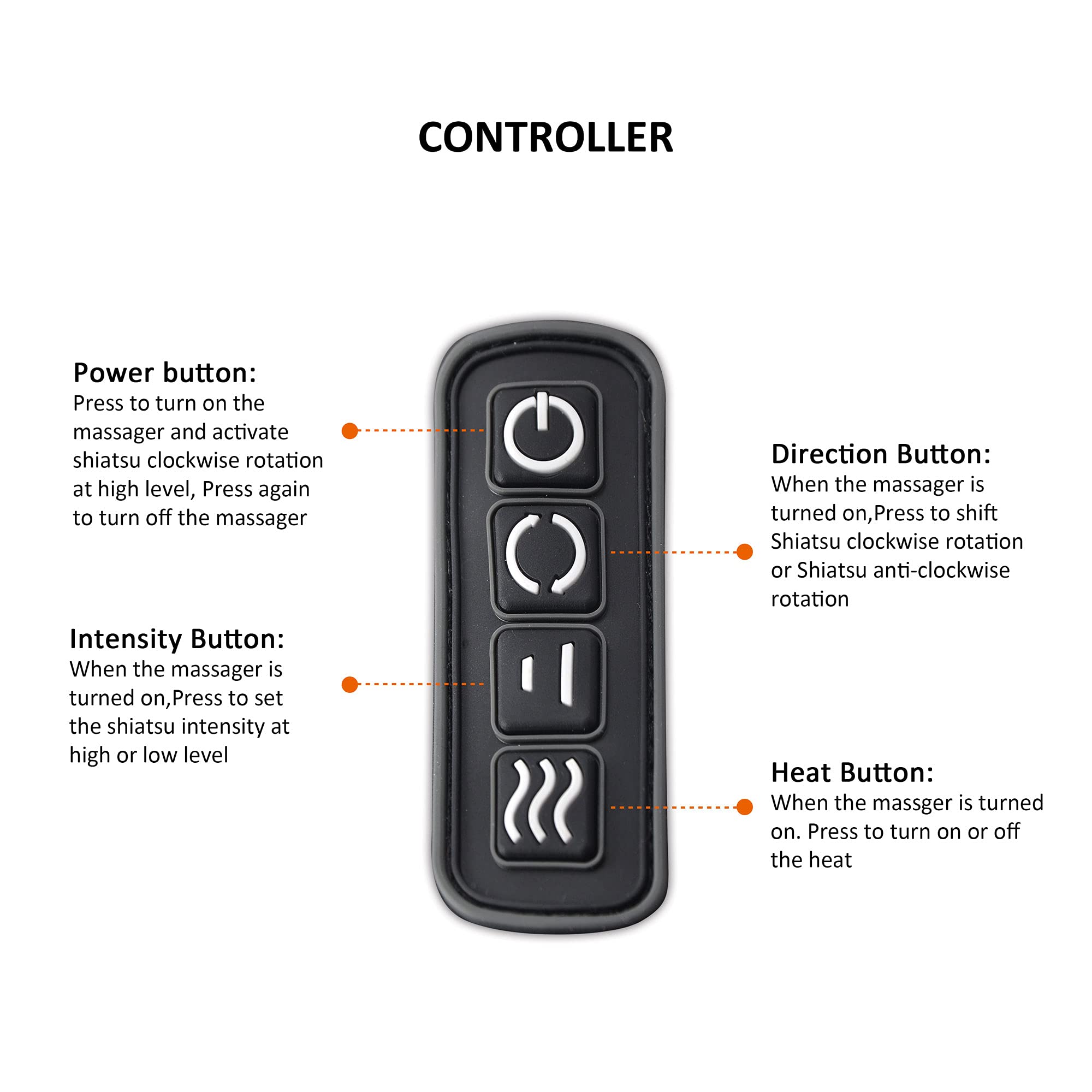 Snailax Cordless Massager - Shiatsu Neck and Shoulder Massager with Heat, Portable, Lumbar, Foot Electric Massage Pillow