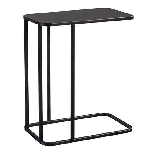 Small C Shaped End Table Slim Narrow Couch Side Table Modern Metal Frame Snack Coffee Table for Small Space, Sofa Couch and Bed