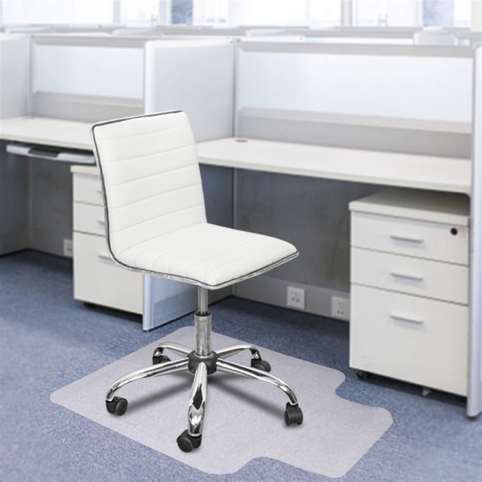 Transparent PVC Office Chair Mat for Carpet β Computer Chair Mat for Carpeted Floors β Easy Glide Rolling Plastic Floor Mat for Office Chair on Carpet for Work, with Extended Lip (47.24 x 35.43 )".