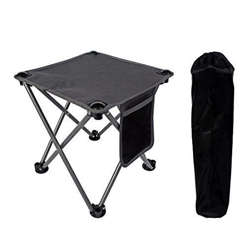 Small Camping Stool Fold Mini Camping Stool, Portable Lightweight Camping Stool, Outdoor Foldable Chair for Camping, Travel, Hiking, BBQ, Fishing, Garden, Beach (Black)