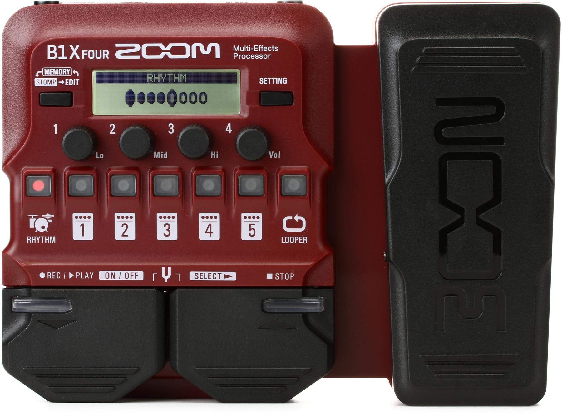 Zoom B1X FOUR Bass Guitar Multi-Effects Processor with Expression Pedal & AD-16 AC Adapter, 9V AC Power Adapter Designed for Use with Guitar, Bass, and Acoustic Effects Pedals