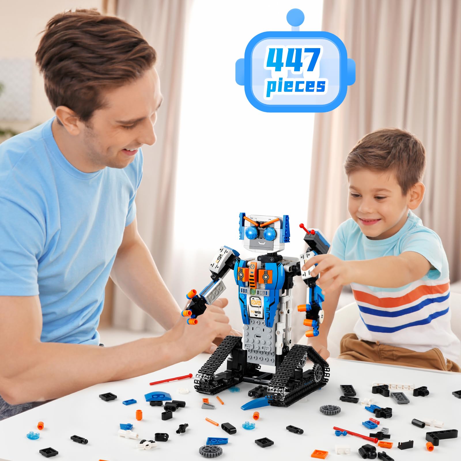 Serrelim STEM Robot Building Kit, App & Remote Control Robot Building Kits for Kids 6-12, 447 Pieces Educational DIY Engineering Blocks for 6+ Years Old Boys & Girls
