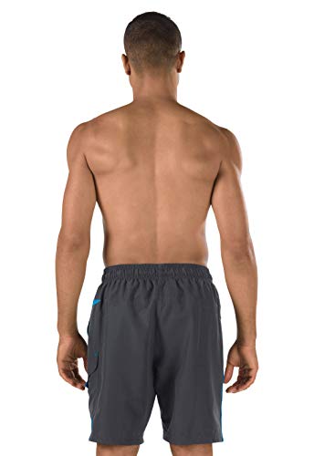 Speedo mens Knee Length Marina Volley fashion swim trunks, Grey/Blue, Small US