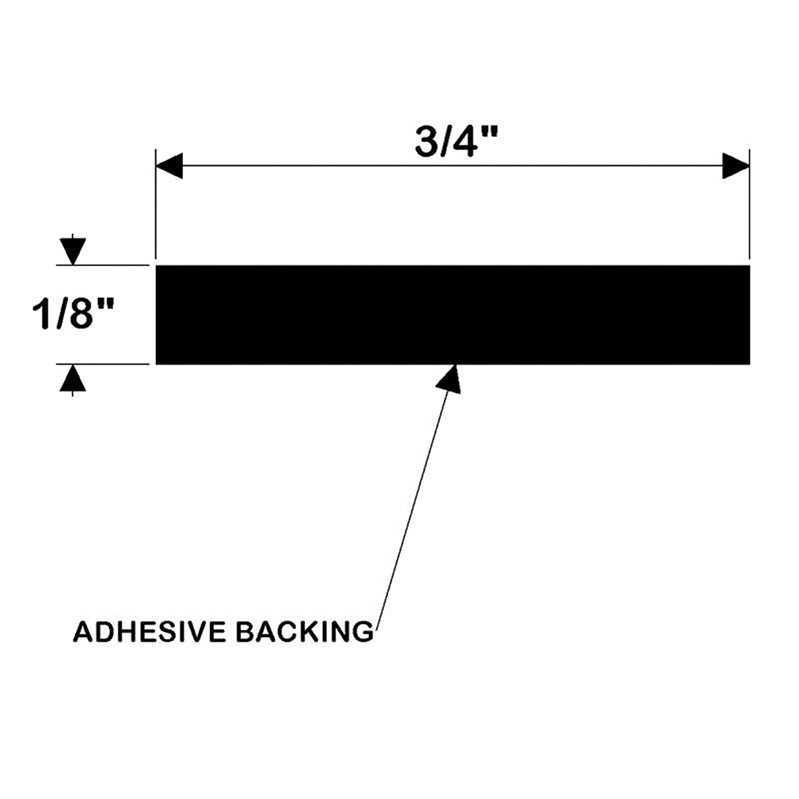 TACO METALS Taco Marine V30-0748B8-2 Hatch Tape - 1/4" x 3/4" x 8', Black