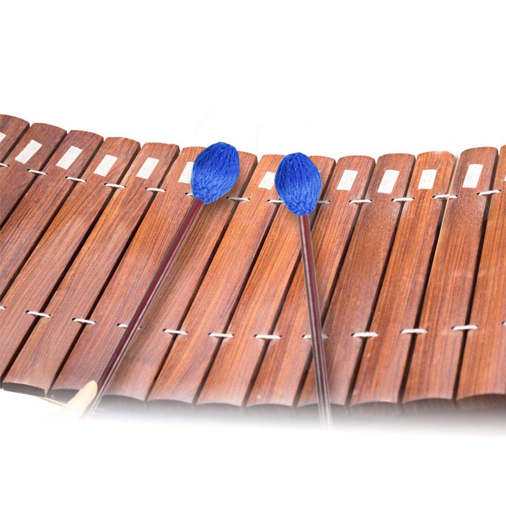 Vankcp 2 Pair Marimba Mallets Medium Blue Hard Yarn Head Keyboard Marimba Mallets for Percussion Marimba Playing Glockenspiel Marimba (Style 2)