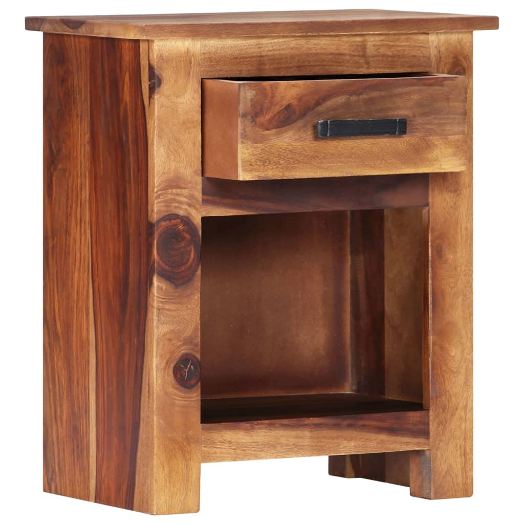 QJBSAVVA Nightstand 15.7"x11.8"x19.6" Solid Sheesham Wood,Bedroom Furniture Side Tables Sofa Side Table Suitable for Bedroom, Living Room, Office, Corridor