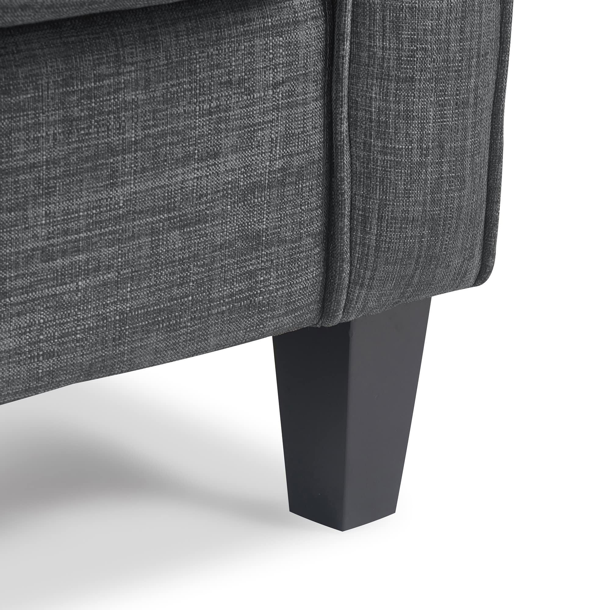 Serta Harmon Reversible Sectional Sofa, Modern L-Shaped Couch for Small Spaces, Soft Fabric Upholstery, Square Arm, Dark Gray