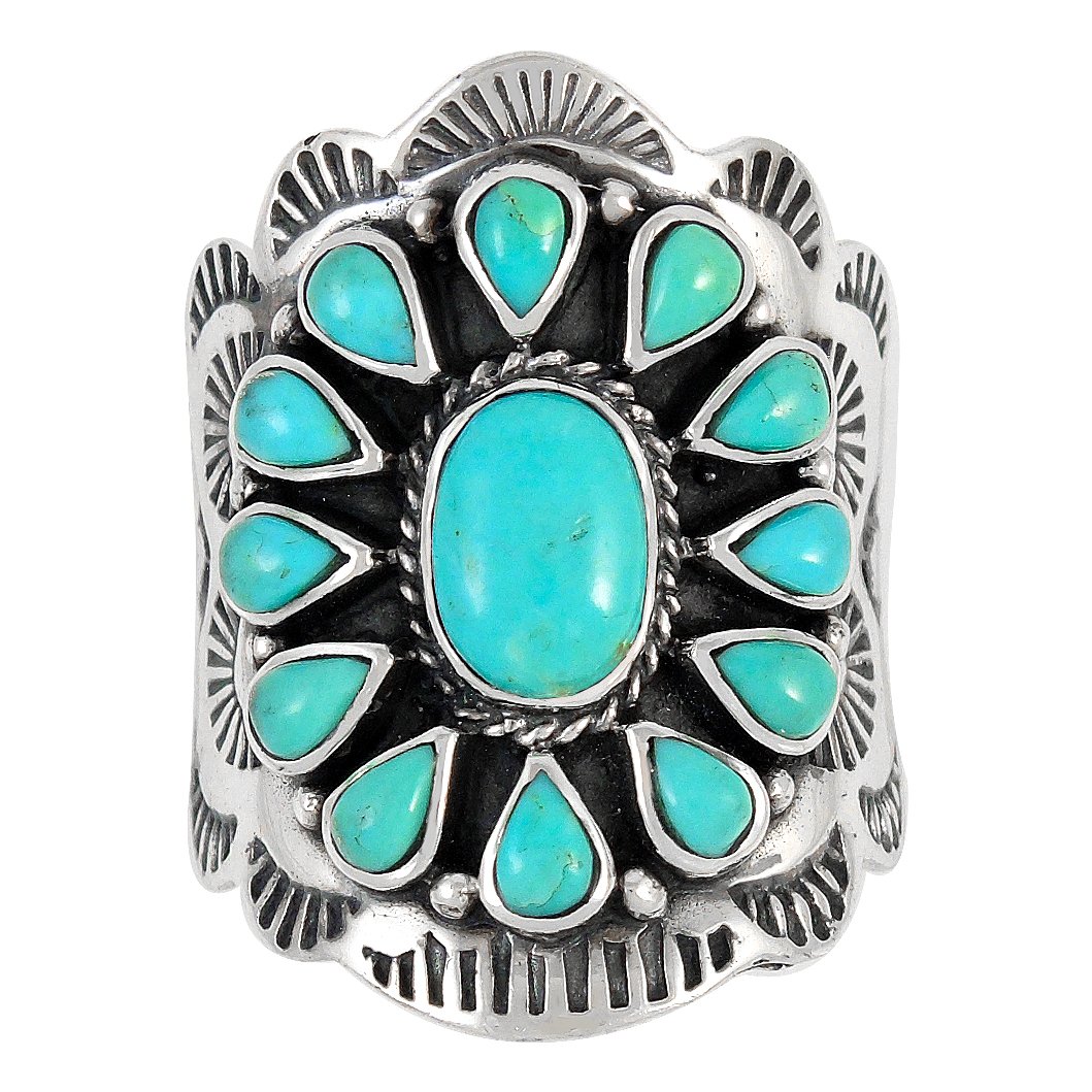 Sterling Silver Genuine Gemstones & Turquoise (SELECT color) (Turquoise, 8)