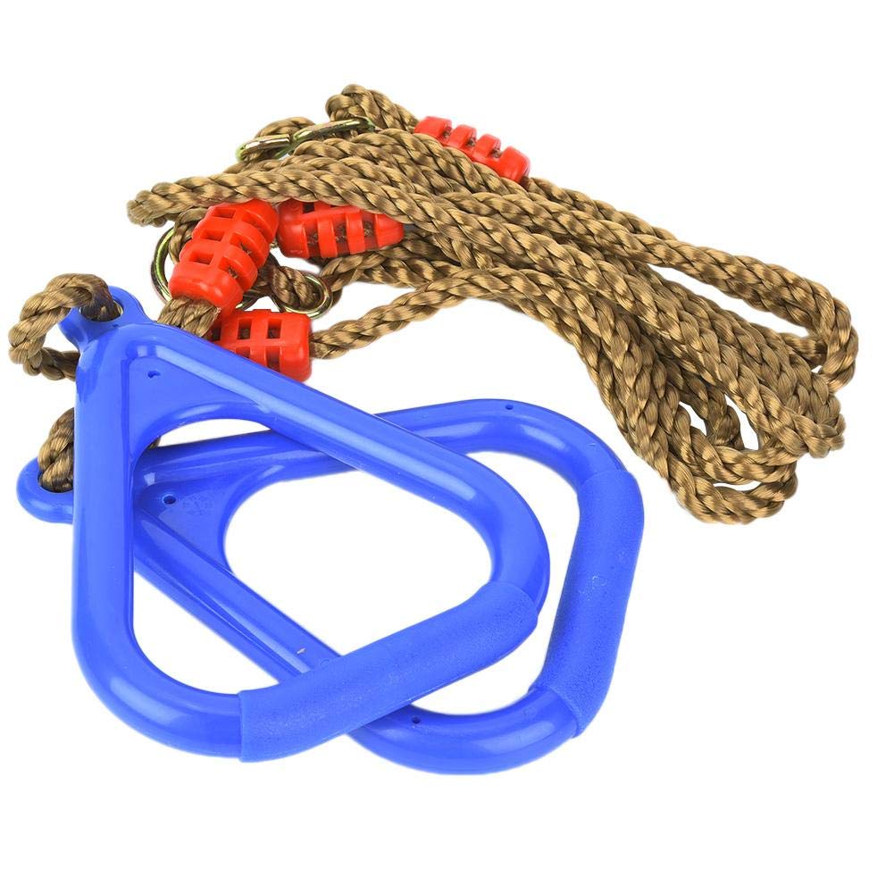 zjchao Gymnastic Rings, Adjustable Gym Fitness Exercise Sports Hanging Ring with Rope for Workout, Strength Training, Pull-Ups and Dips or Children Swing(Blue)